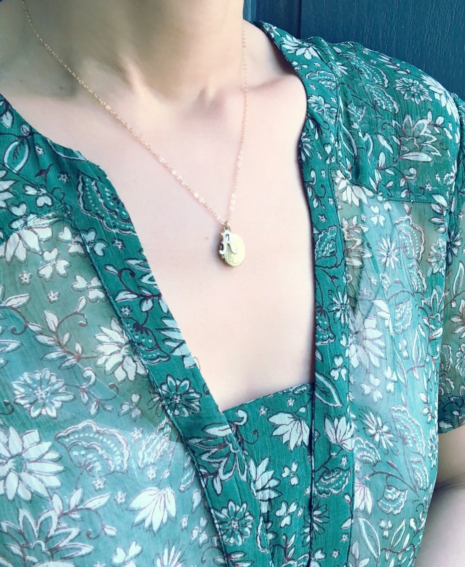 Tiny Initial Locket Necklace Personalized Initial Locket - Etsy