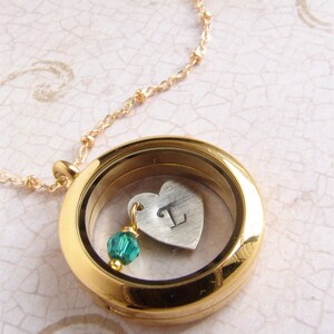 Personalized Jewelry Initial Locket, Bridesmaid Jewelry, Floating ...