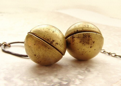 Vintage Ball Locket Lariat Sphere Locket Pendant Statement - Etsy