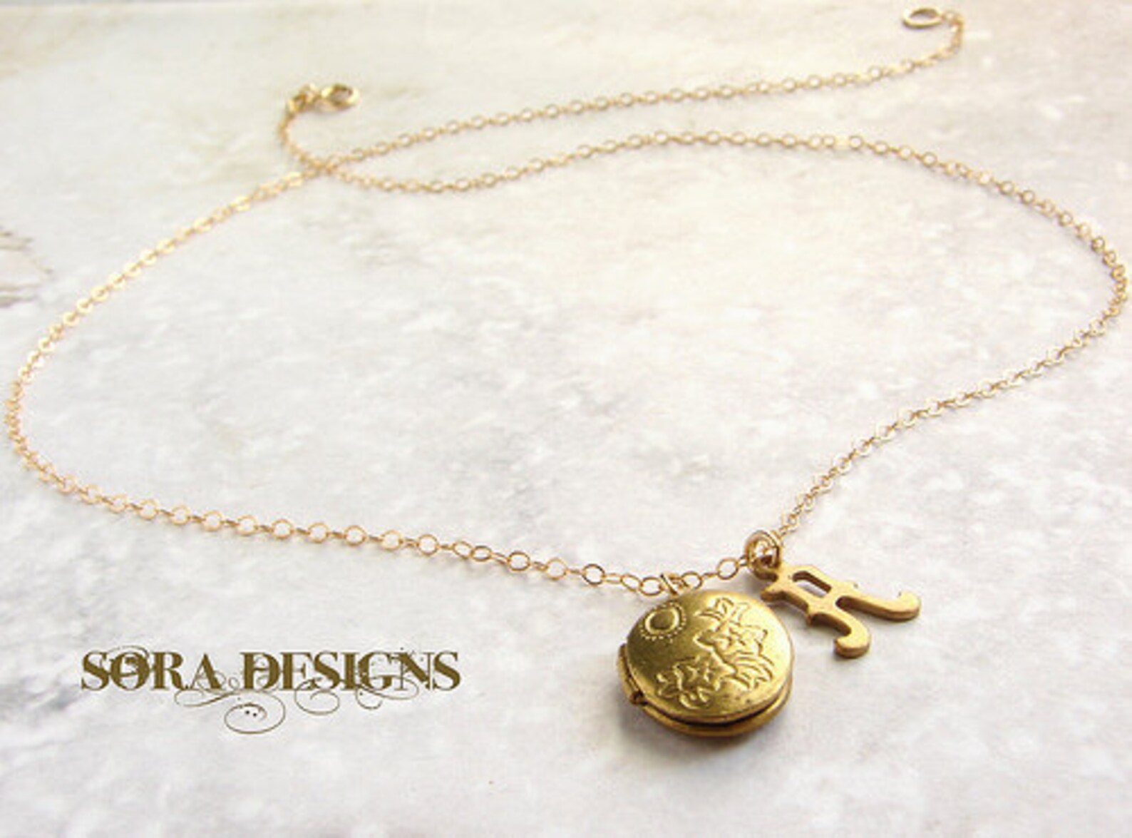 Tiny Initial Locket Necklace Personalized Initial Locket - Etsy