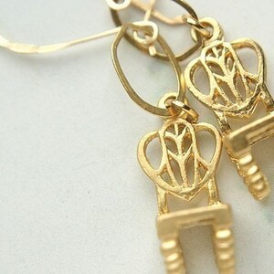 Gold Chair Drop Earrings, Miniature Chair Dangle Earrings, Novelty ...