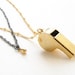 Gold Whistle Pendant Layer Necklace, Pendant Police Whistle Mixed Metal ...