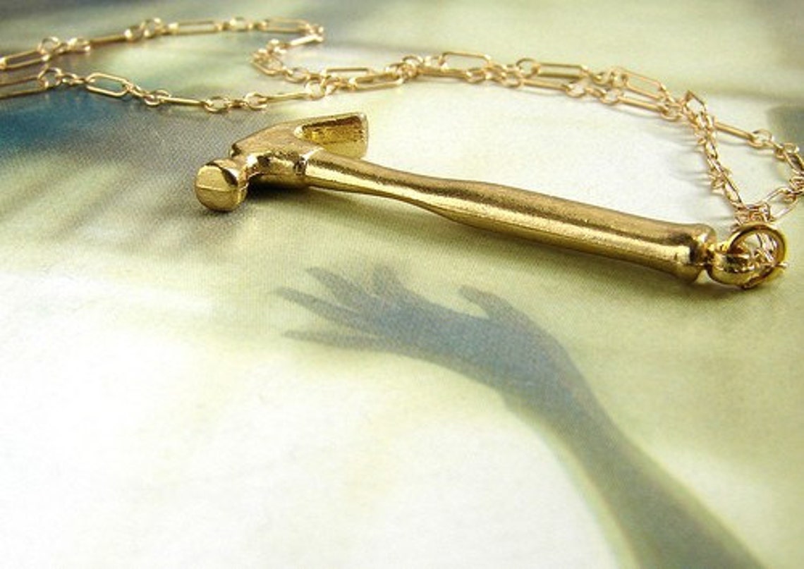 Miniature Gold Hammer Necklace, 14kt Gold Filled Chain - Etsy