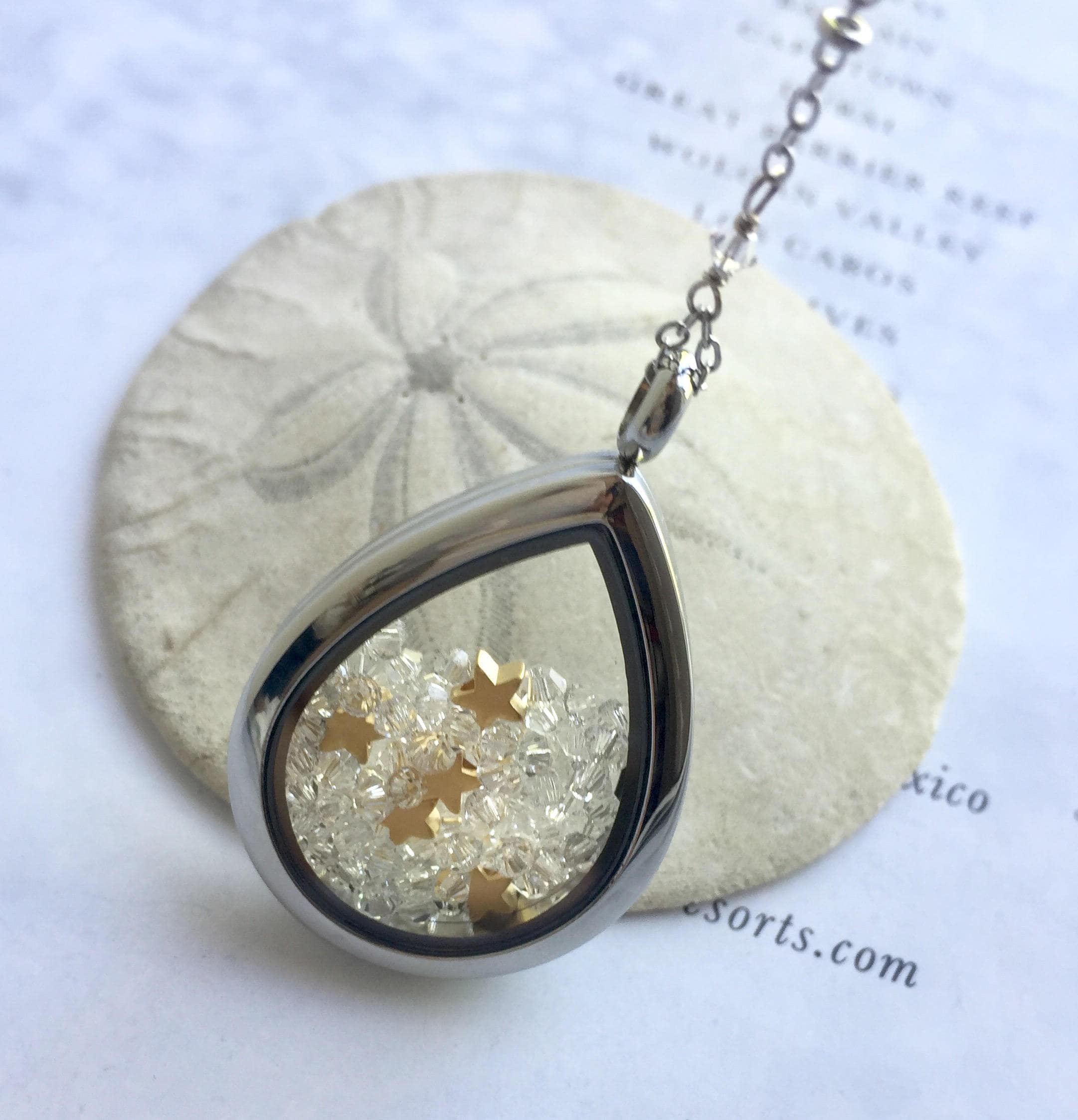 Y Necklace, Star Locket, Glass Locket, Floating Locket, Star Locket ...