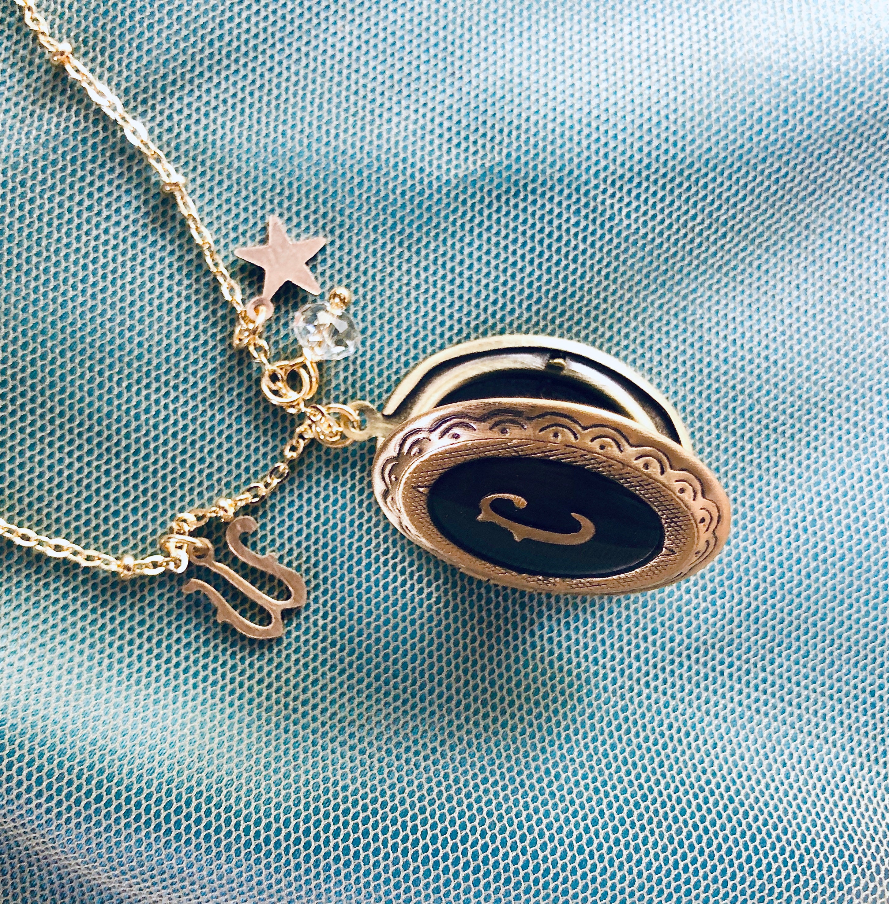 Personalized Jewelry, Initial Locket Pendant Necklace, Two Initials ...