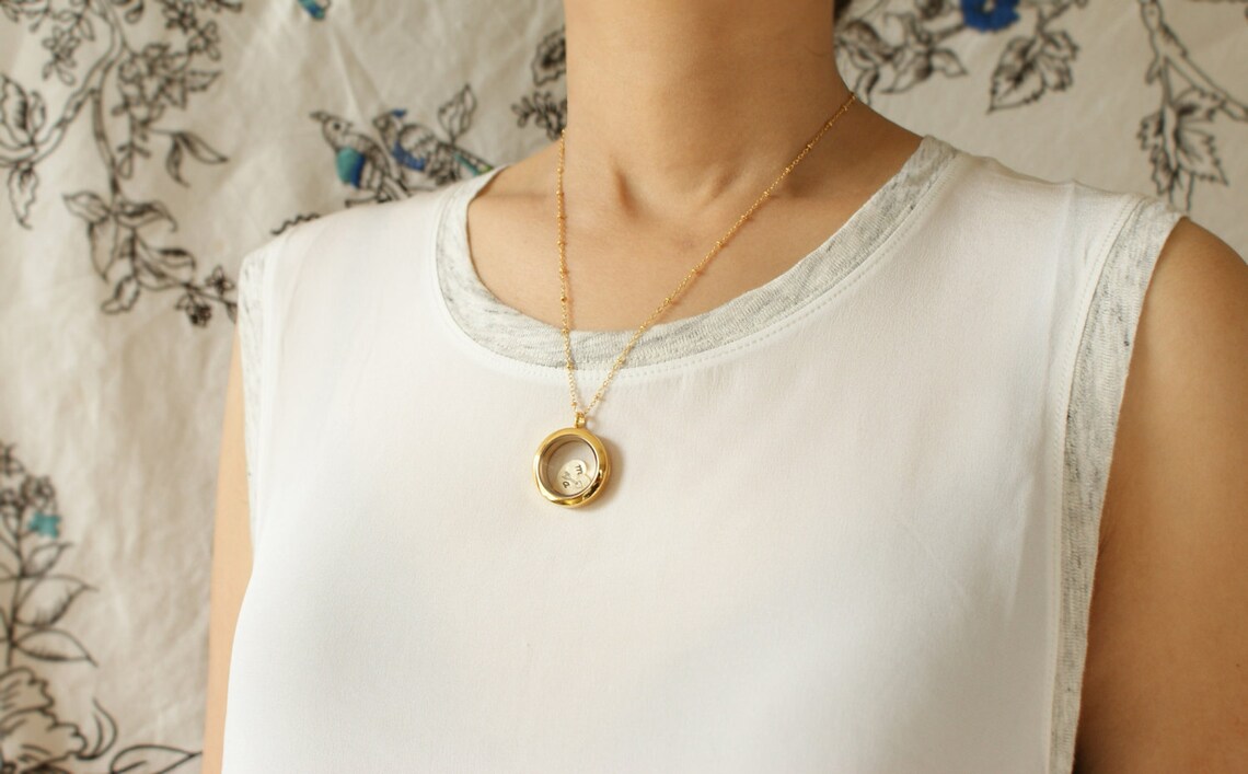 Personalized Womens Jewelry Initial Locket Custom Initial - Etsy