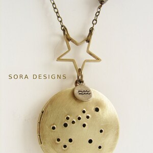 Personalized Constellation Necklace, Custom Zodiac Locket Pendant ...