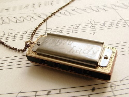 Harmonica Necklace Little Lady Made in Germany Graduation | Etsy