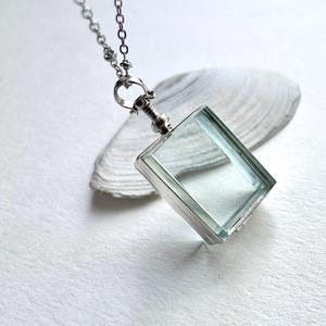 Beveled Glass Locket Necklace, Glass Locket Pendant, Personalized Women ...