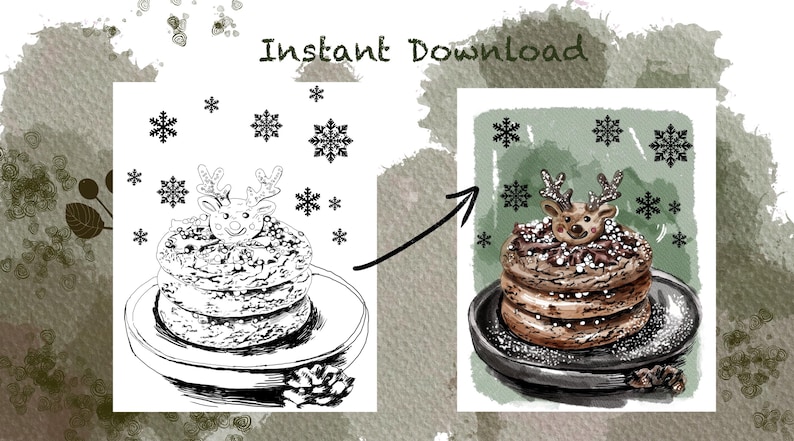 Printable Christmas Cookie Coloring Page | Holiday Dessert Coloring PDF ...