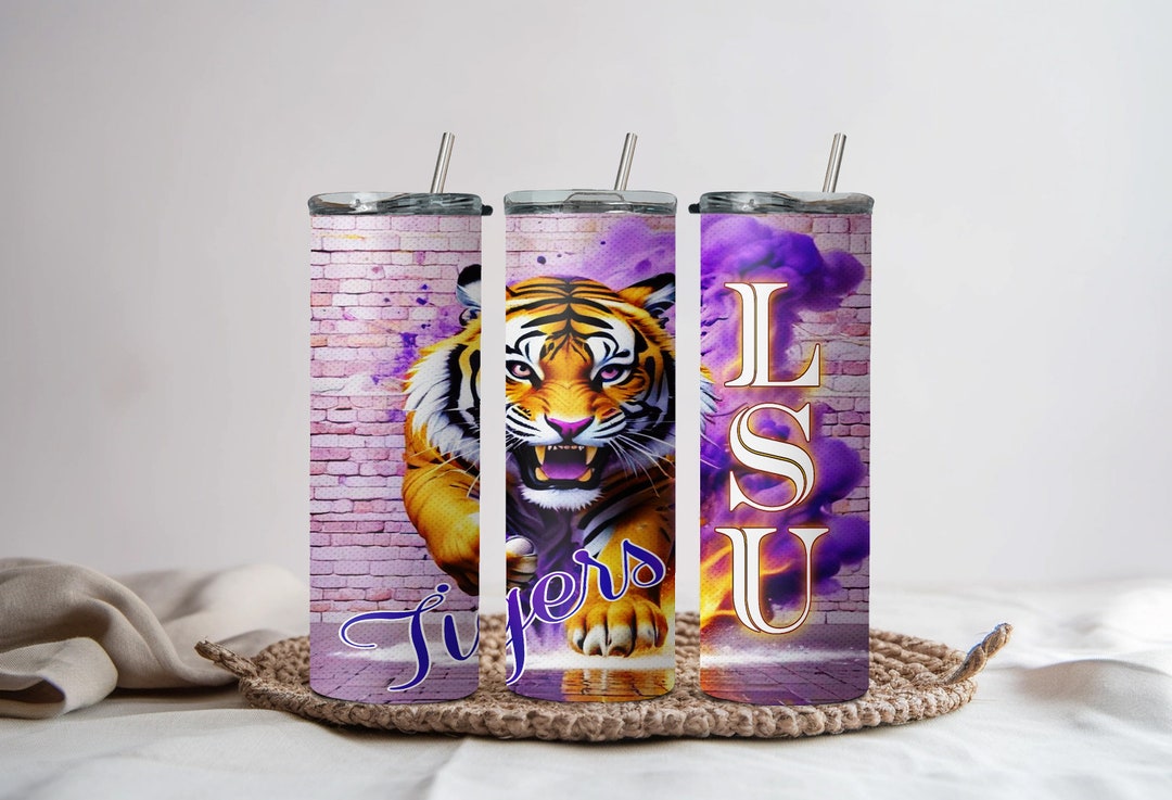 LSU Tigers 20oz Skinny Straight Sublimation Tumbler Wrap - Etsy
