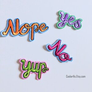 NOPE Embroidered Sticker Patch: Decorative Applique - Etsy