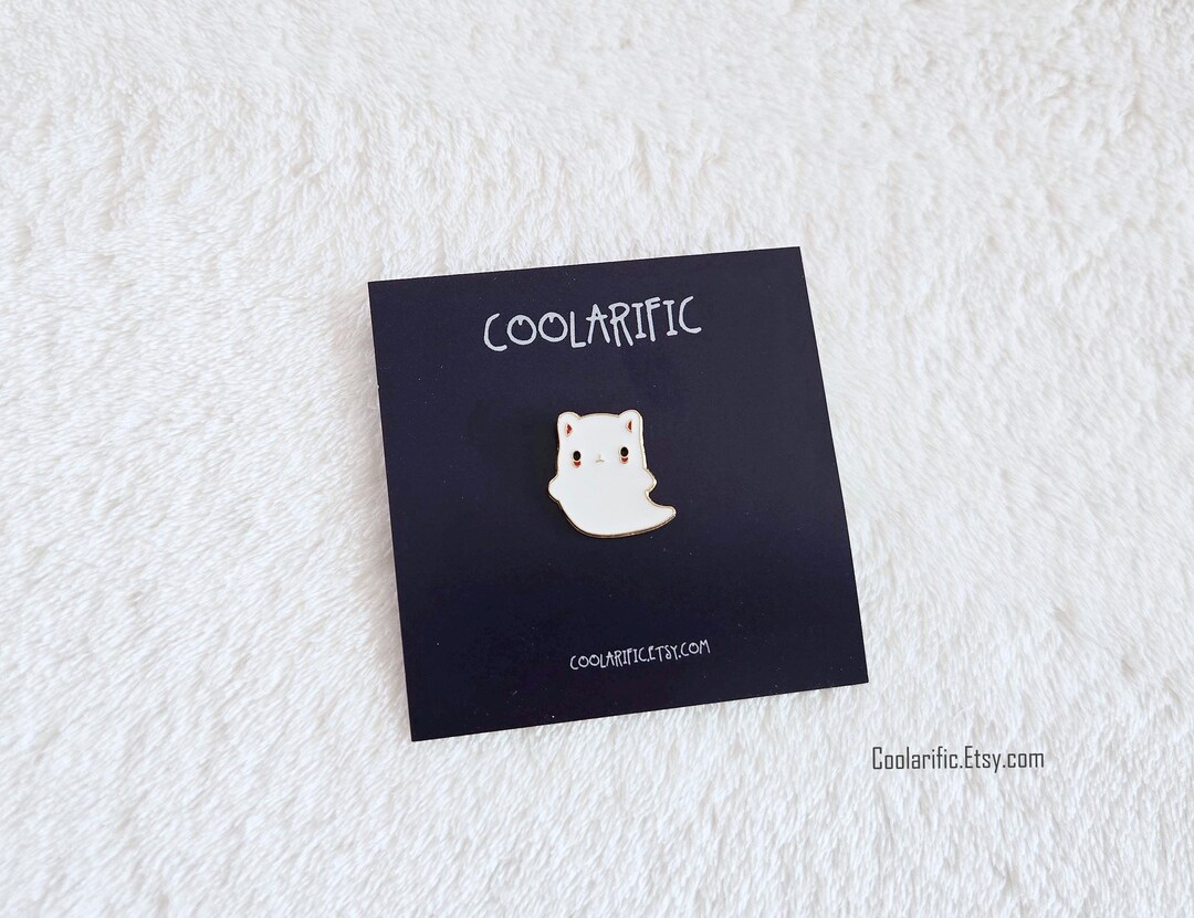 Ghost Cat Enamel Pin | Cute Halloween Pin | Halloween Accessories ...