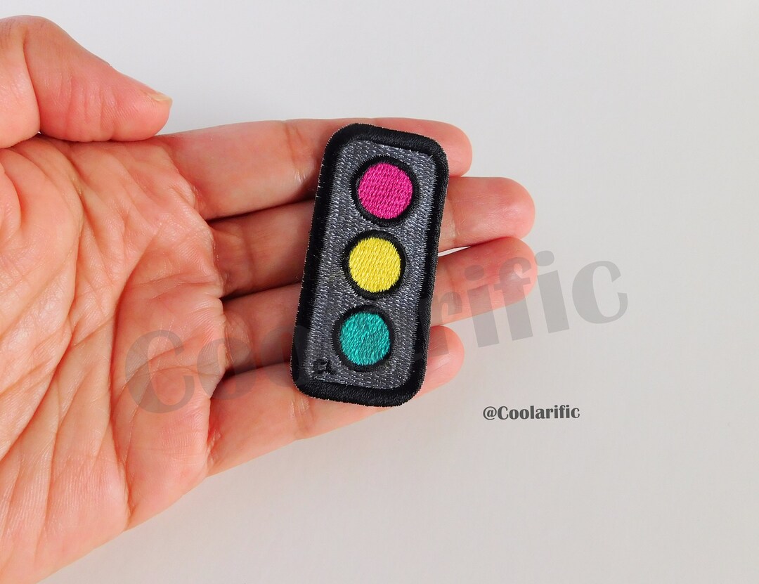 Traffic Light Sticker Patch | Red Yellow Green Light Embroidery Patch ...