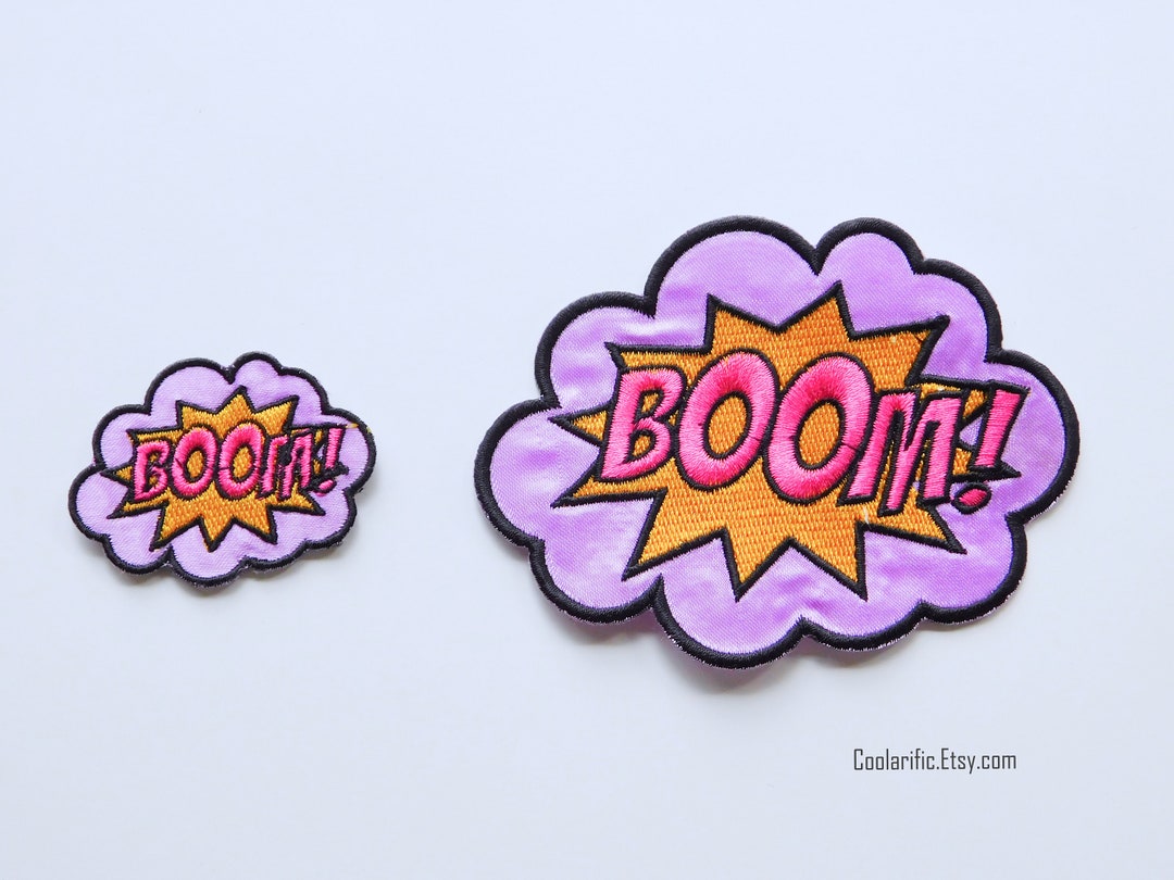BOOM! Comic Book Sound Effect Patch: Satin Embroidered Applique - Etsy