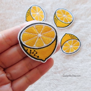 Lemon Patch Sticker | Embroidery Applique Patch | Yellow Fruit Stick on ...