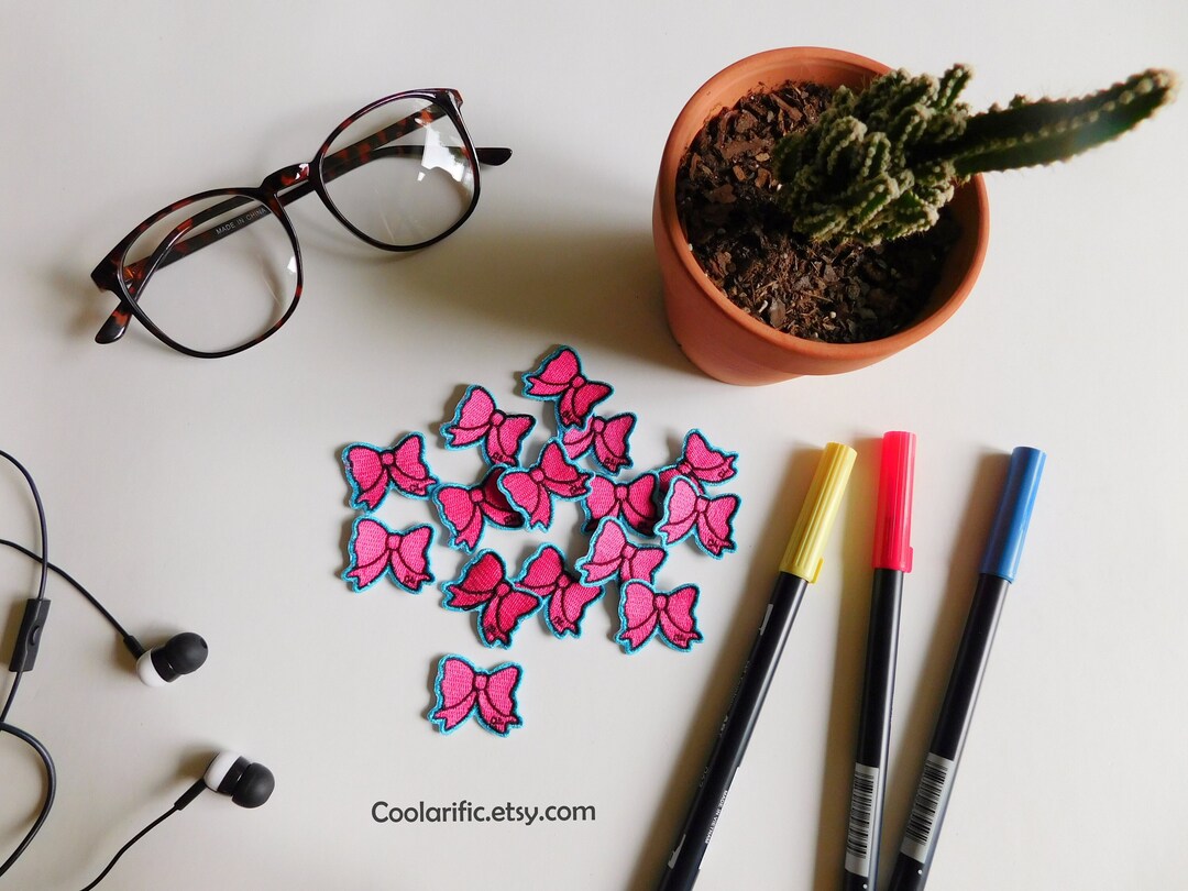 Bow Sticker Patch Mini Little Pink Bow Patch Cute Accessories for ...