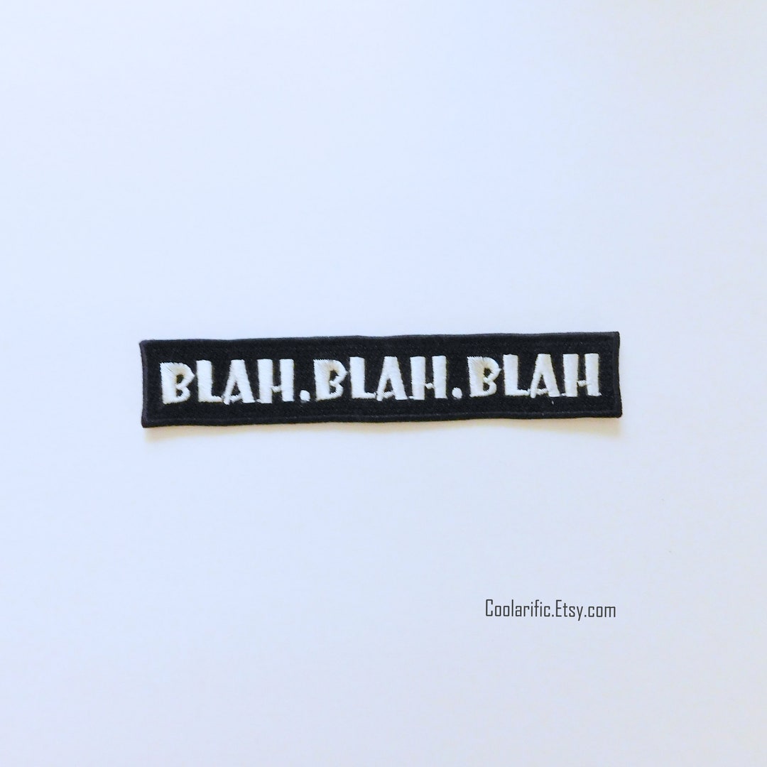 Blah Blah Blah Sticker Patch Funny Quote Sticker Applique DIY Craft ...