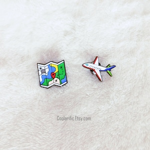 Travel Enamel Pin Airplane Map Travelling Pins World Travel Enamel Pin ...
