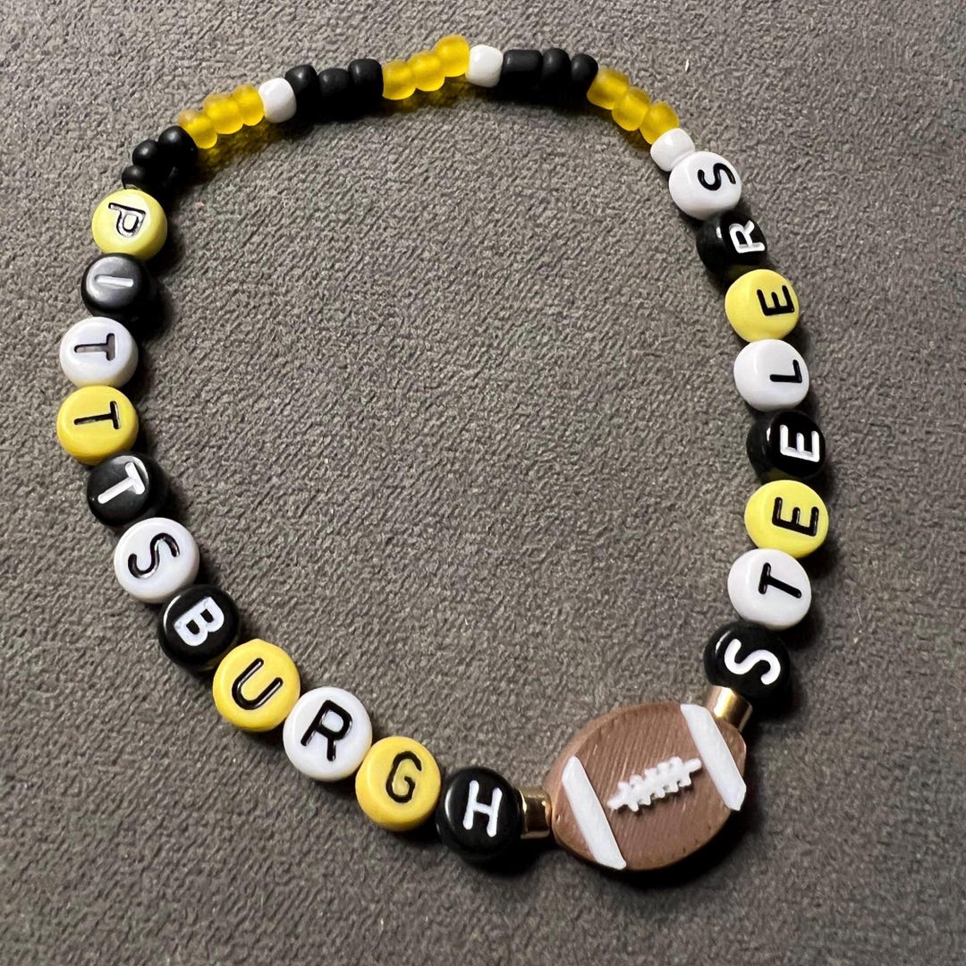 Pittsburgh Steelers Bead Bracelet: NFL Football Kandi, 7 Inch - Etsy