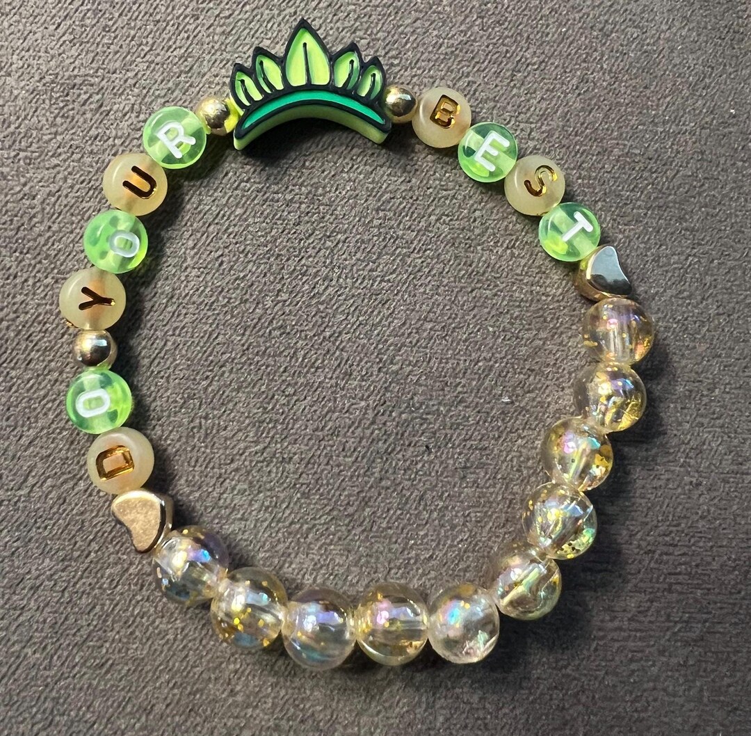 Tiana Princess and the Frog Bead Bracelet – 6 Inch Kandi Bracelet - Etsy