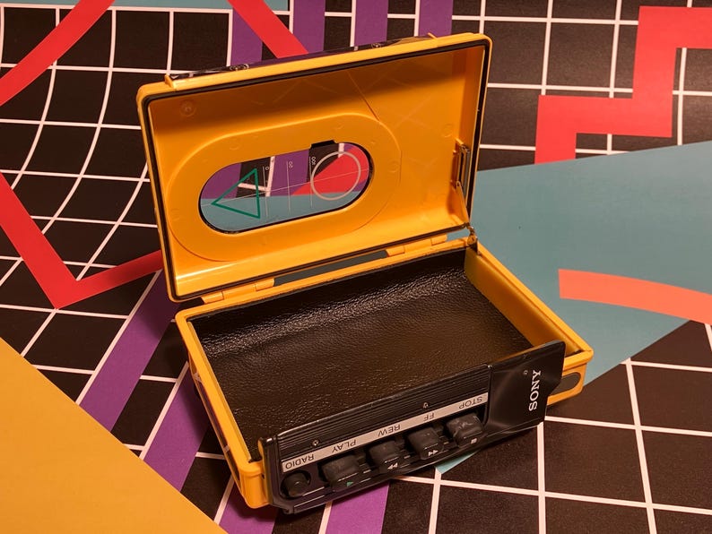 Walkman Wallet Black Leather Interior - Etsy