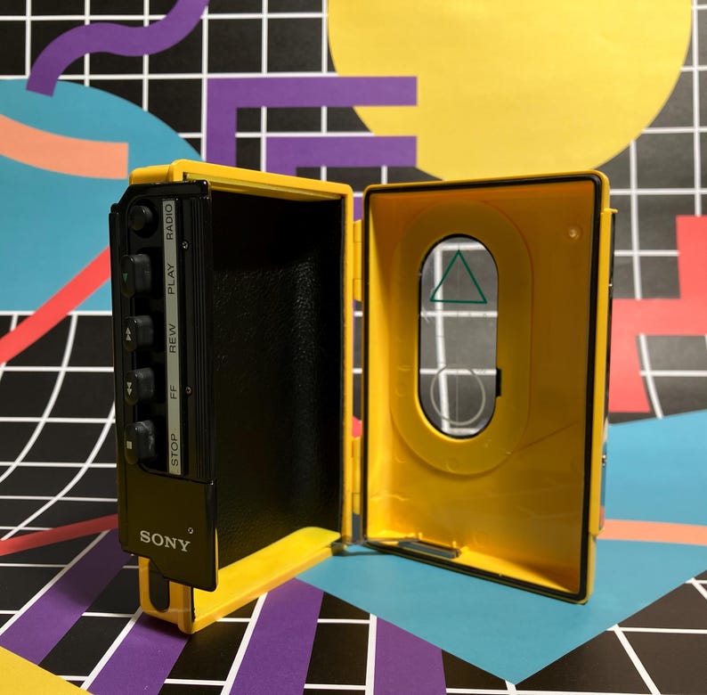 Walkman Wallet Black Leather Interior - Etsy