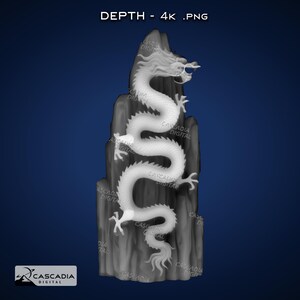 Chinese Dragon on Rock - Laser PNG, Depth Map, and SVG for Glowforge ...