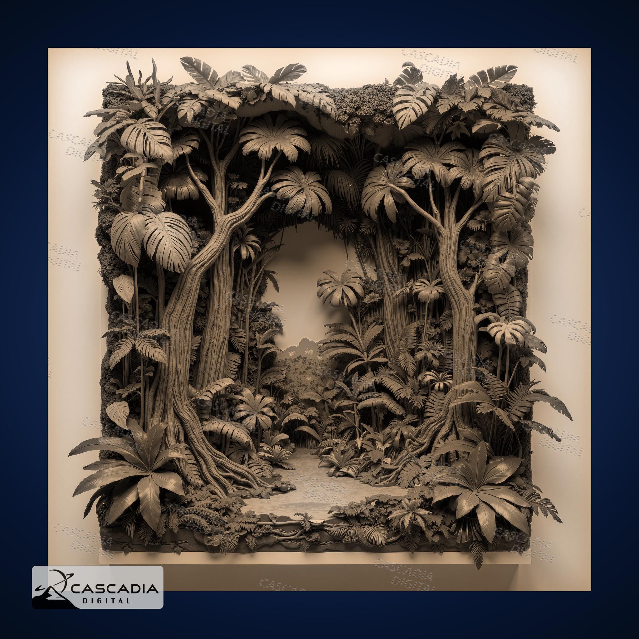 Tropical Rainforest - Laser Engrave 4K PNG Image, Depth Map, Wood Slate ...