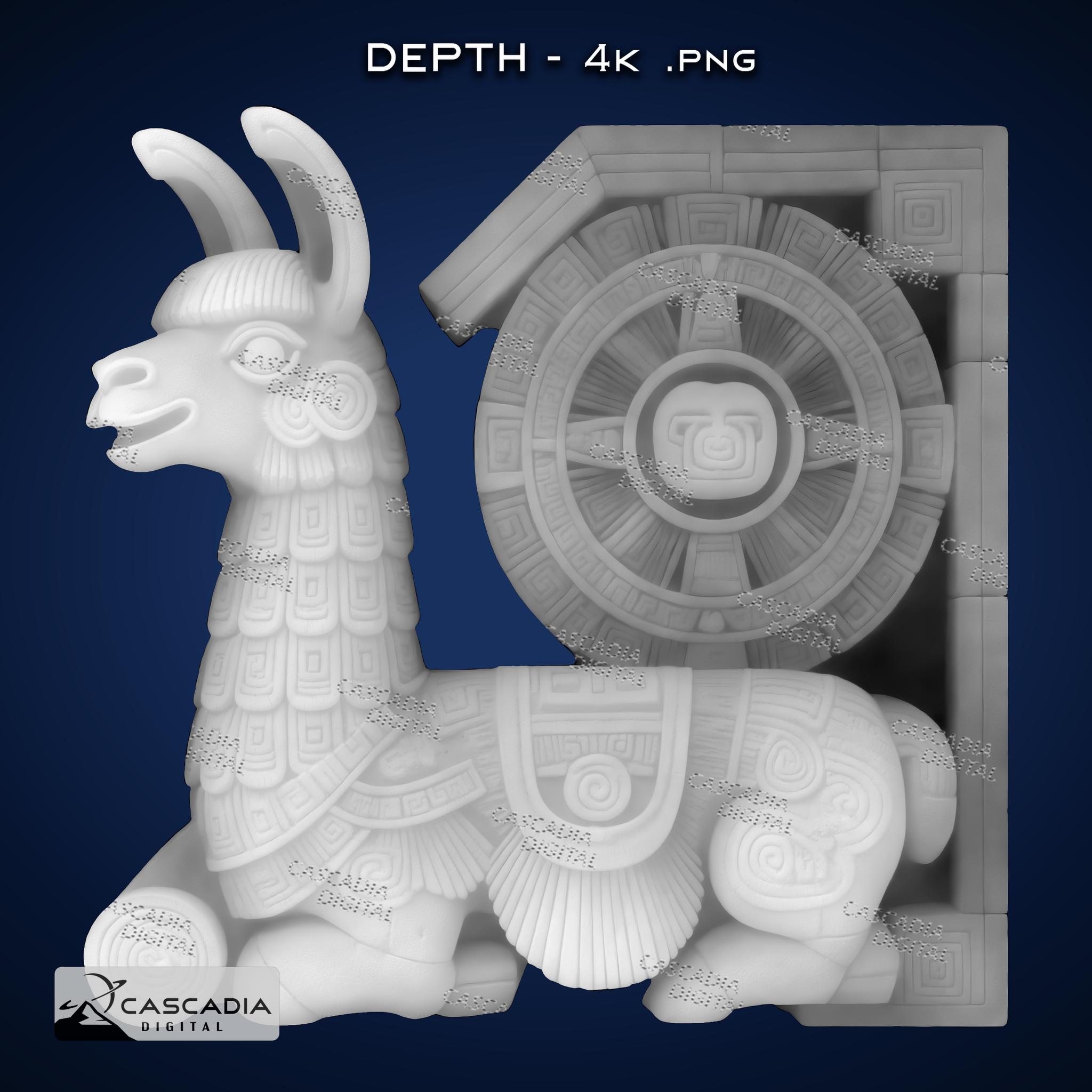 Llama Alpaca Aztec - Laser PNG, Depth Map, and SVG for Glowforge and ...