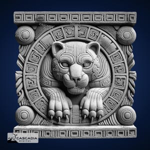 Jaguar Aztec - Laser PNG, Depth Map, and SVG for Glowforge and ...