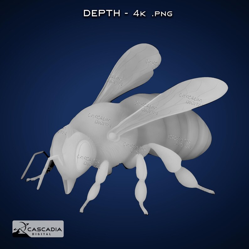 Bee - Laser Engrave 4K PNG Image, Depth Map, Exact-outline Cut File, 3D ...