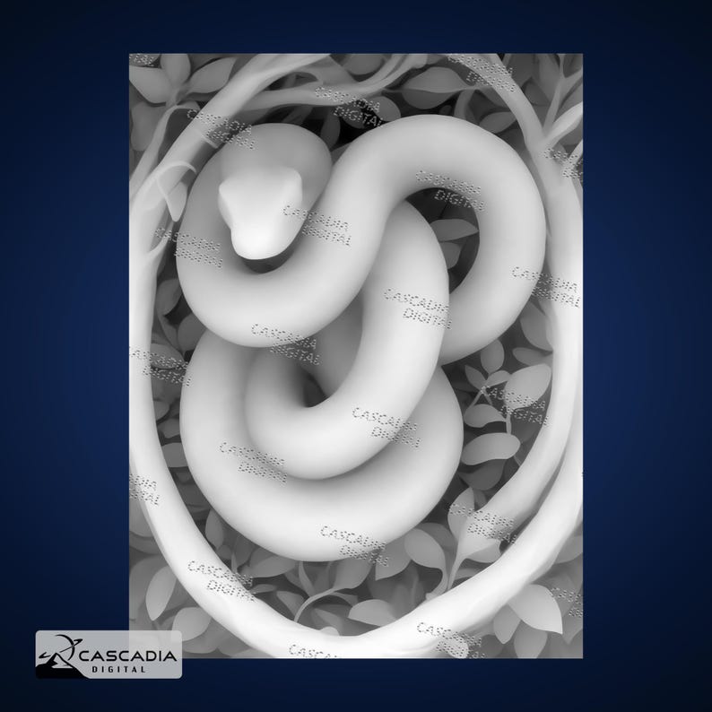 Python Snake in Tree Laser 4K PNG Image, 3D Depth Map, SVG Outline ...