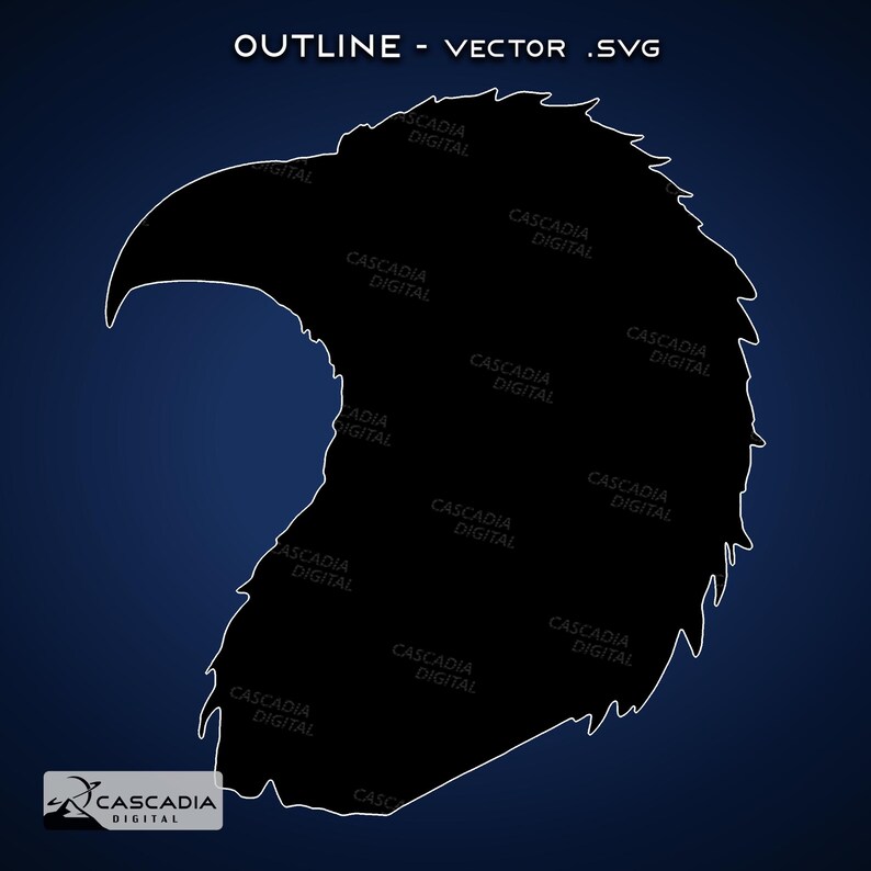 Raven Head - Laser Engrave 4K PNG Image, Depth Map, Exact-outline Cut ...