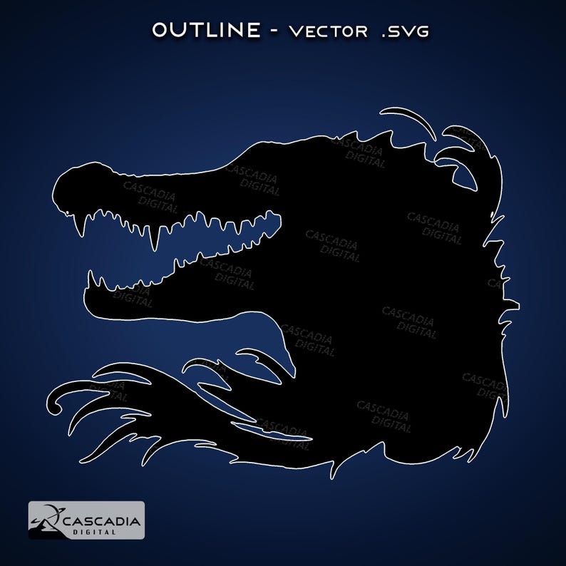Gator Head - Laser PNG, Depth Map, and SVG for Glowforge and Lightburn ...