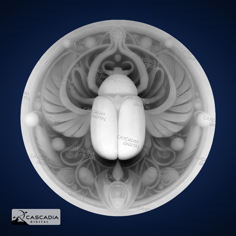 Scarab Egyptian Round Laser 4K PNG Image, 3D Depth Map, SVG Outline ...