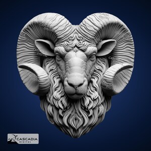 Ram Head - Laser PNG, Depth Map, and SVG for Glowforge and Lightburn - Etsy