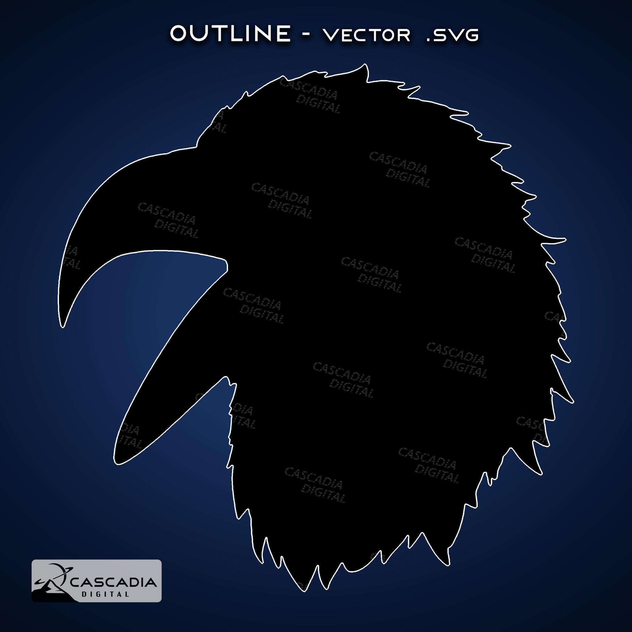 Raven Head - Laser PNG, Depth Map, and SVG for Glowforge and Lightburn ...