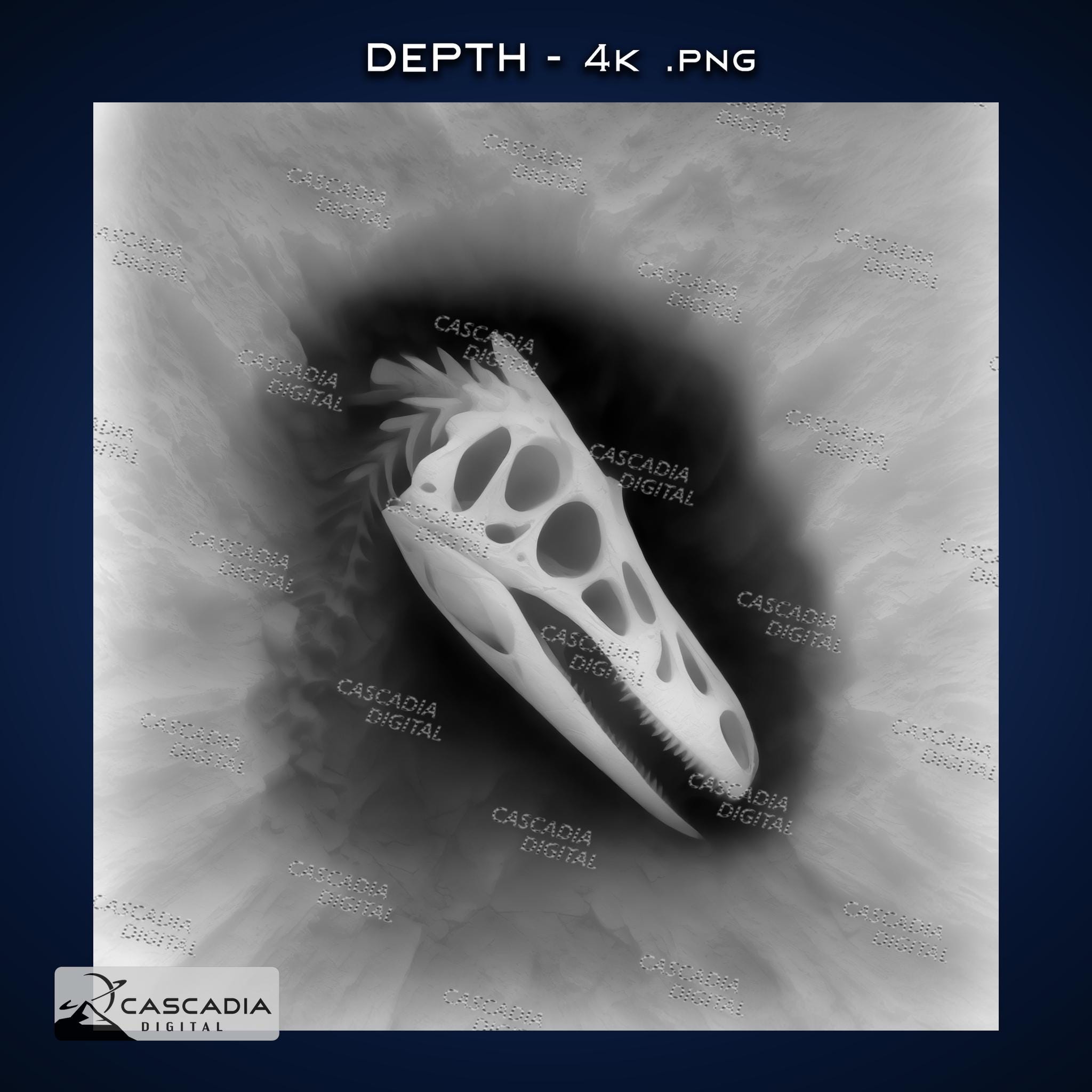 Pterodactyl Skull in Rock - Laser PNG and Depth Map for Glowforge and ...