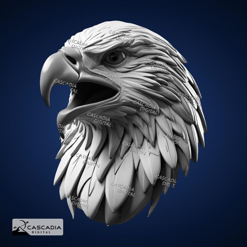 Bald Eagle Head - Laser PNG, Depth Map, and SVG for Glowforge and ...
