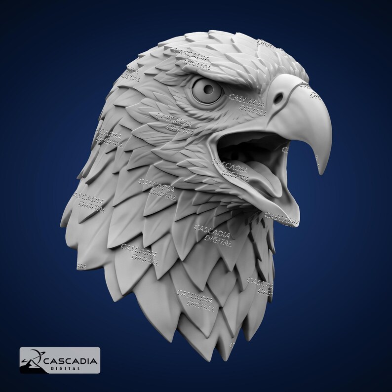 Eagle Head - Laser PNG, Depth Map, and SVG for Glowforge and Lightburn ...