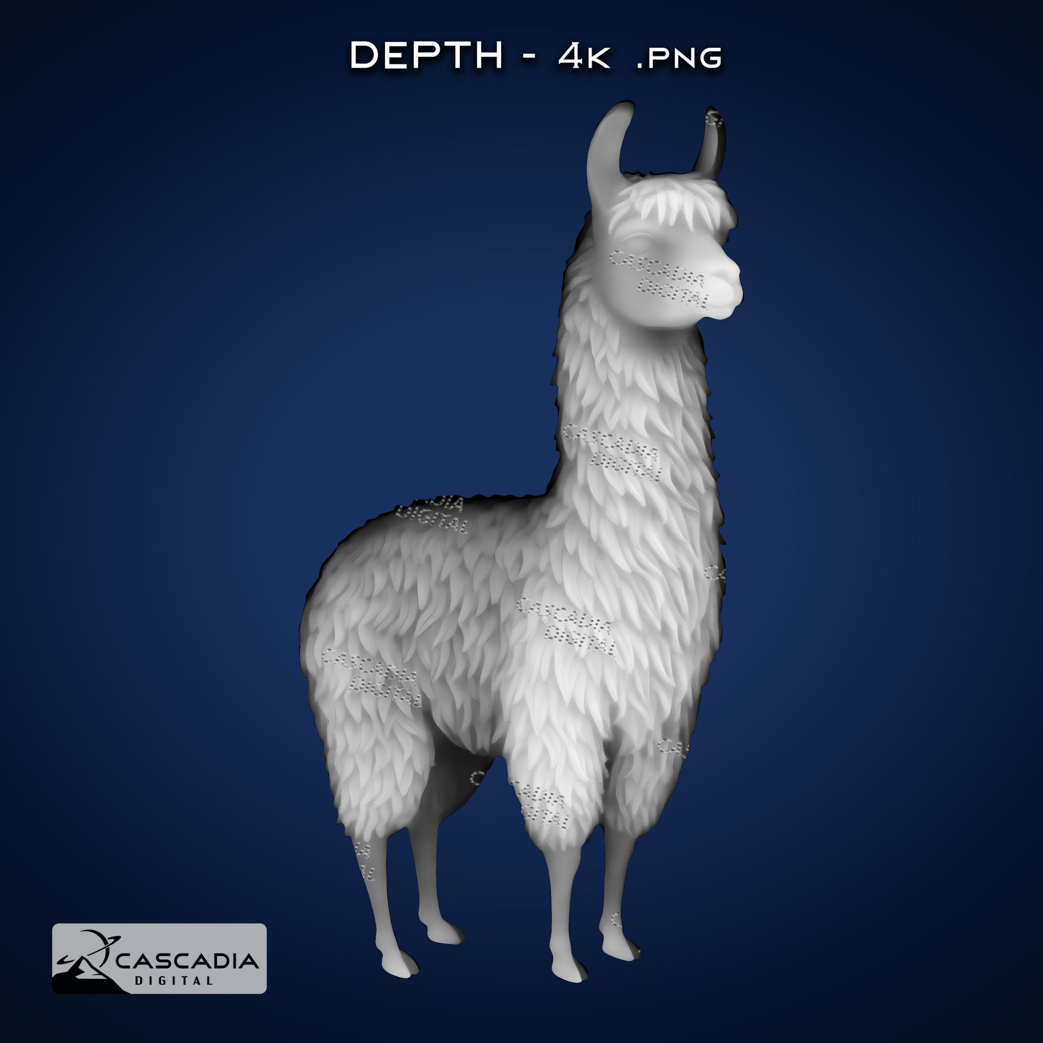 Llama Alpaca - Laser PNG, Depth Map, and SVG for Glowforge and ...