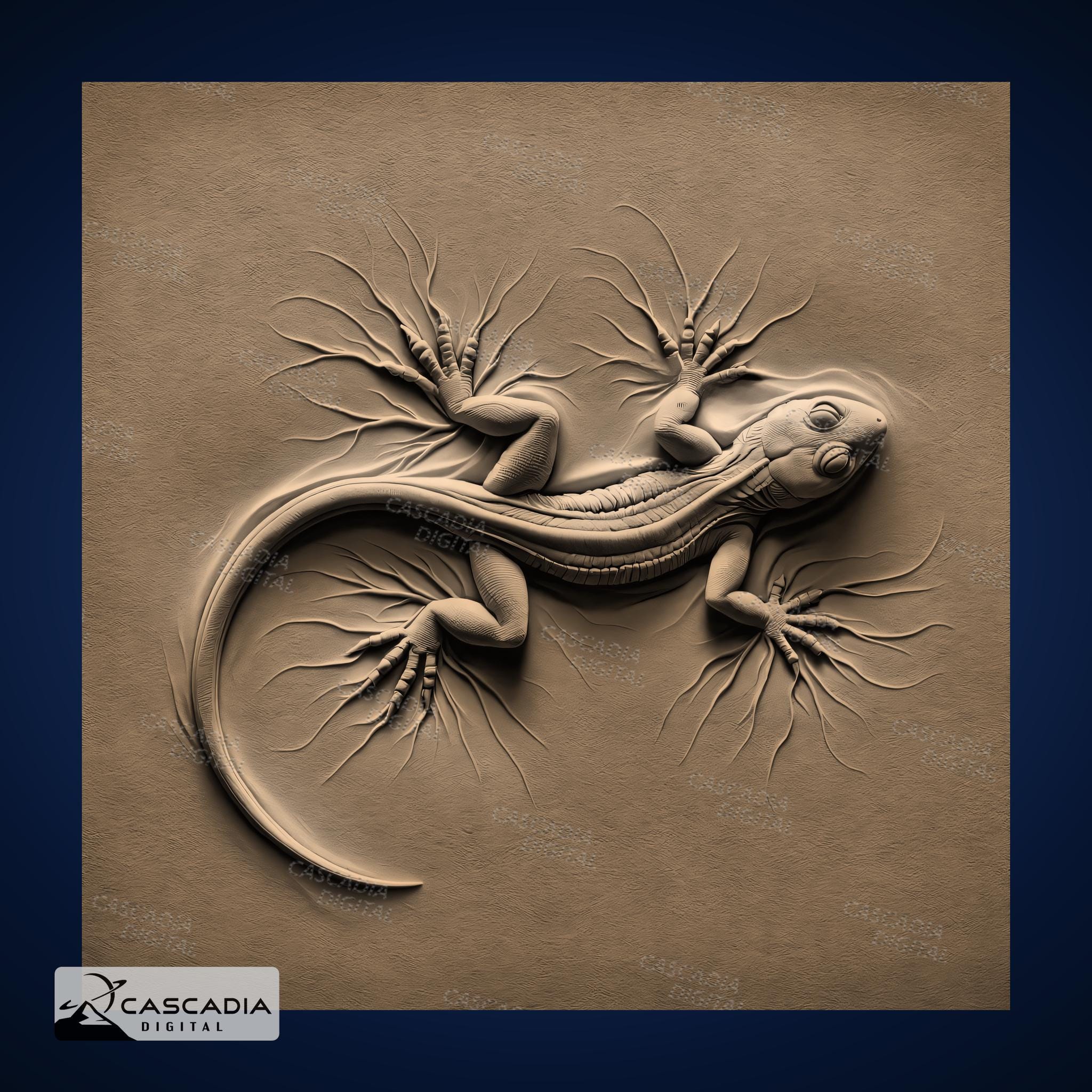 Electric Lizard - Laser Engrave 4K PNG Image, Depth Map, Wood Slate 3D ...