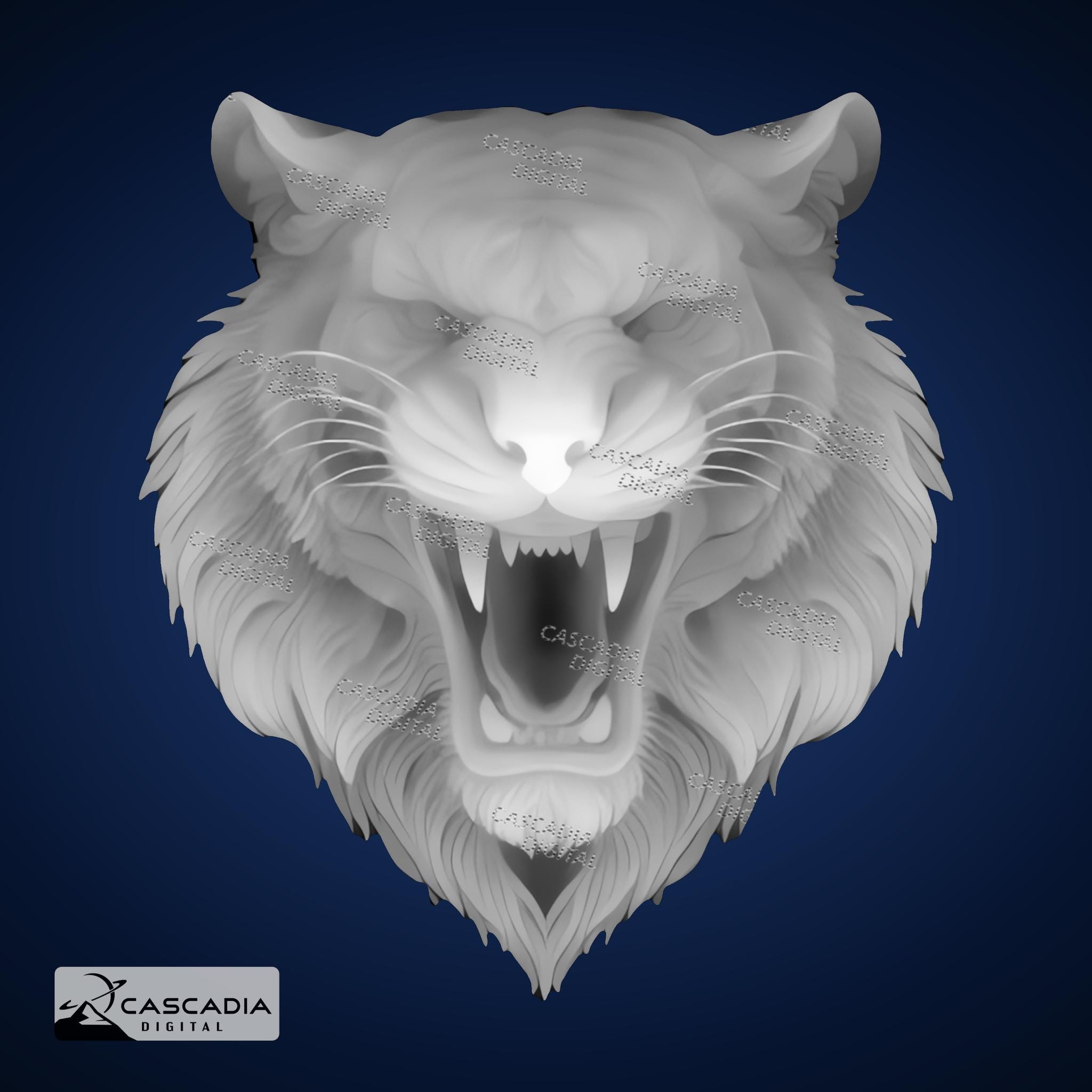 Tiger Head Laser 4K PNG Image, 3D Depth Map, SVG Outline Vector Path ...