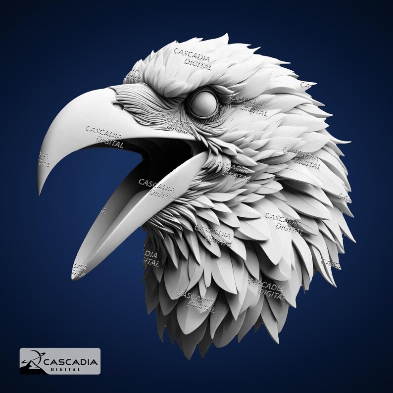 Raven Head - Laser Engrave 4K PNG Image, Depth Map, Exact-outline Cut ...