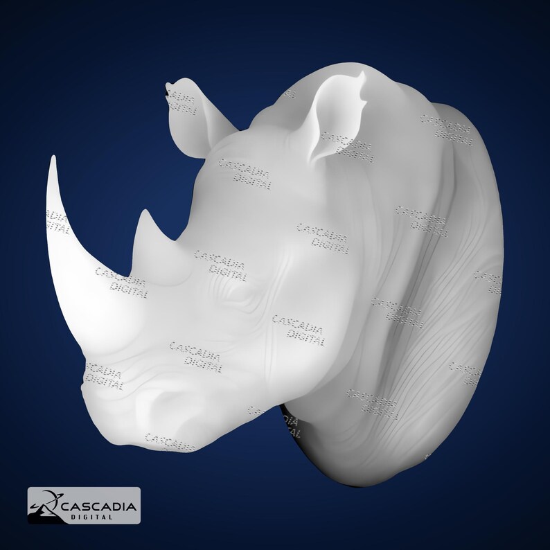 Rhino Head Laser 4K PNG Image, 3D Depth Map, SVG Outline Vector Path ...