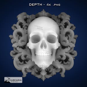 Skull - Laser PNG, Depth Map, and SVG for Glowforge and Lightburn - Etsy