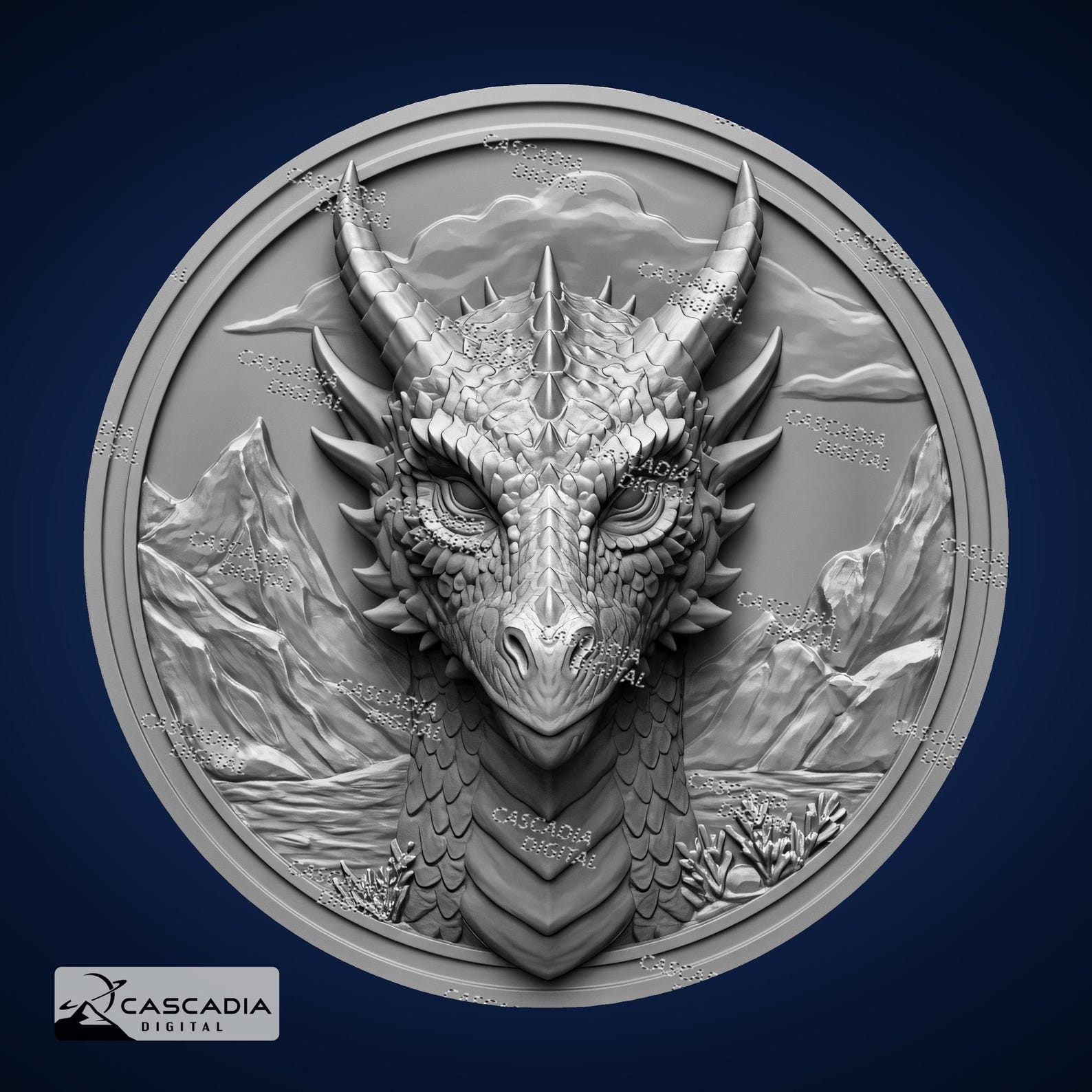 Dragon Head Round - Laser Engrave PNG for Glowforge and Lightburn - Etsy
