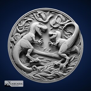 Raptor Battle Round - Laser Engrave 4K PNG Image, Depth Map, Exact ...