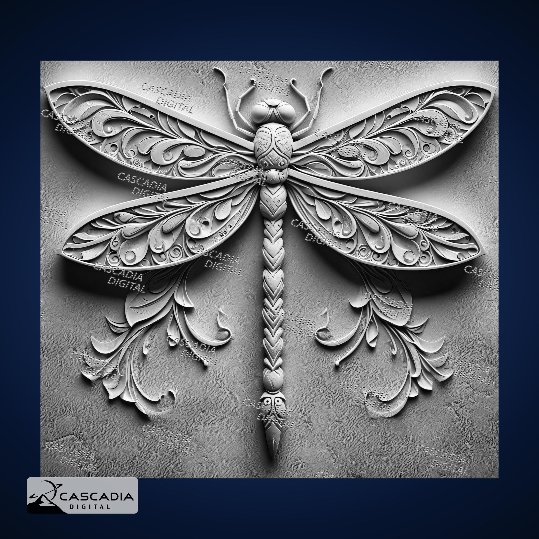 Dragonfly - Laser PNG and Depth Map for Glowforge and Lightburn - Etsy